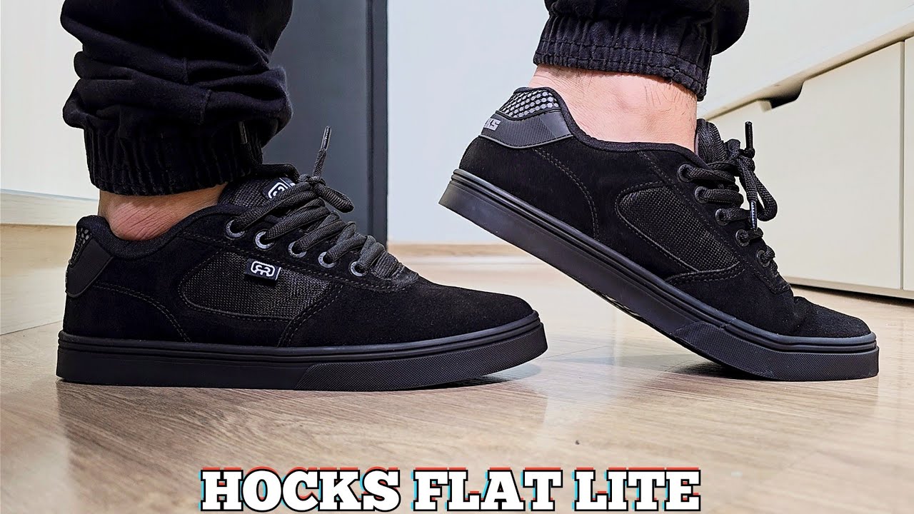 Review Tênis Hocks Flat Lite Todo Preto | Demonstração No Pé | On Feet ...