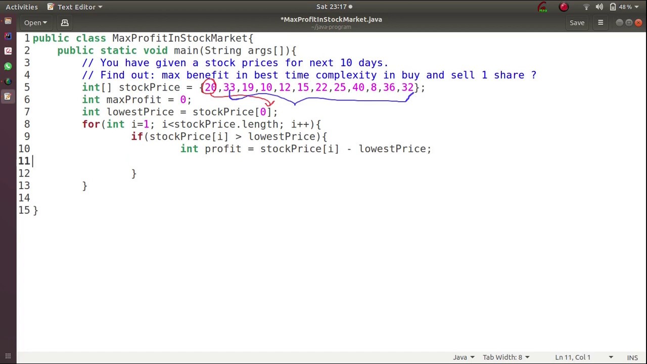 [Problem-5] calculate max profit in stock market in O(n) Time ...
