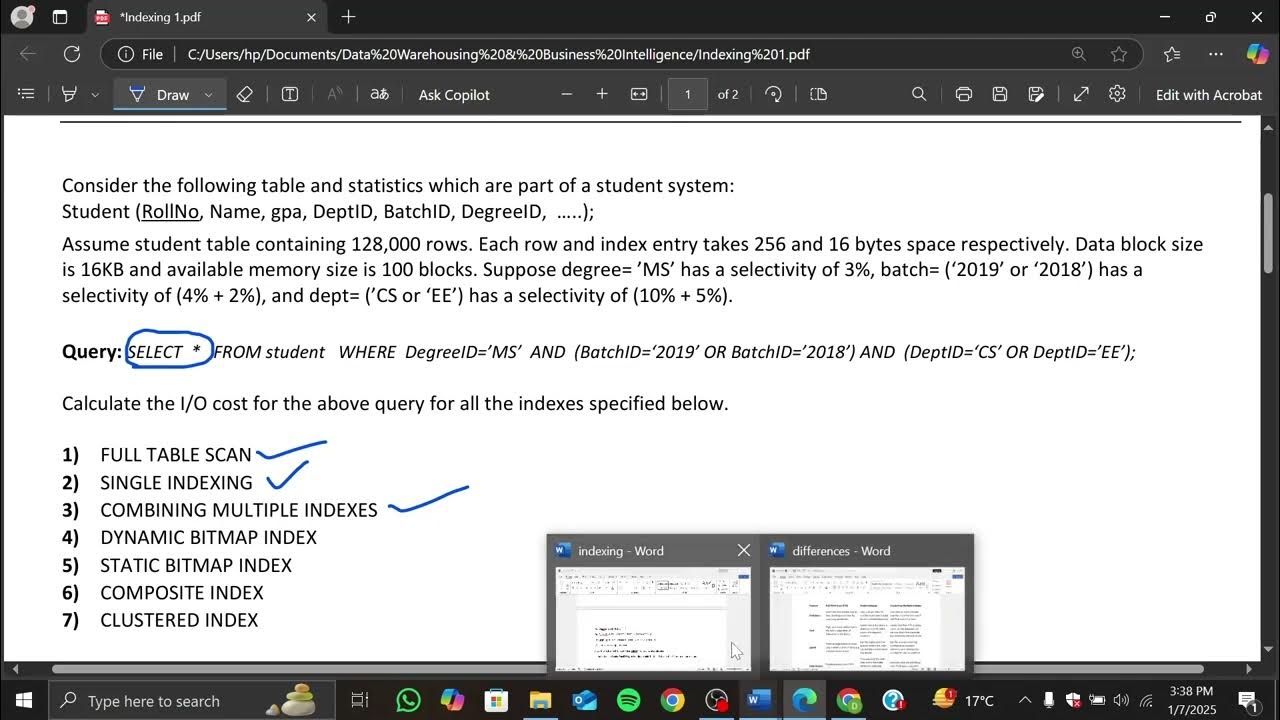 Combining Multiple Indexes solved numerical question - urdu - YouTube