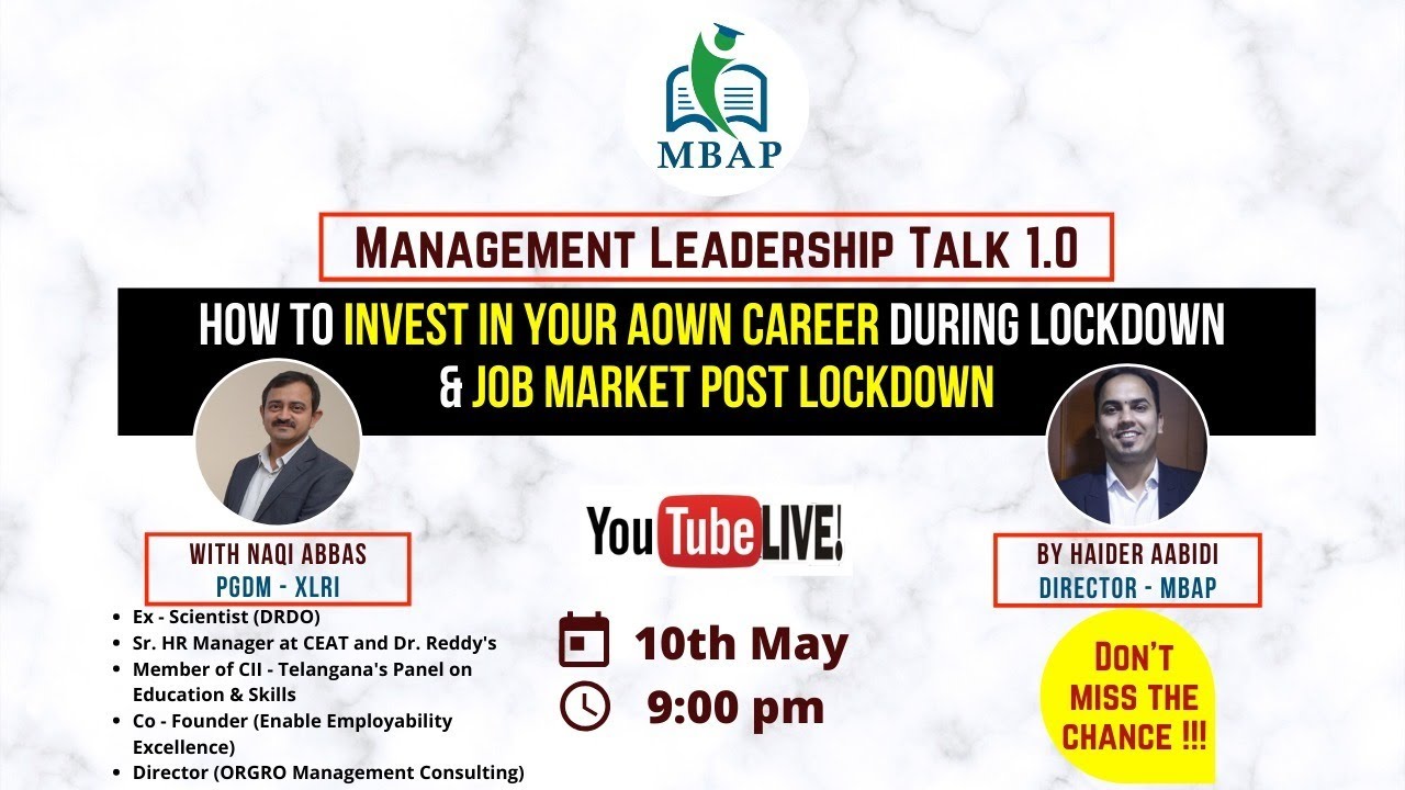 How To Invest In Your Own Career During Lock with Naqi Abbas (PGDM ...