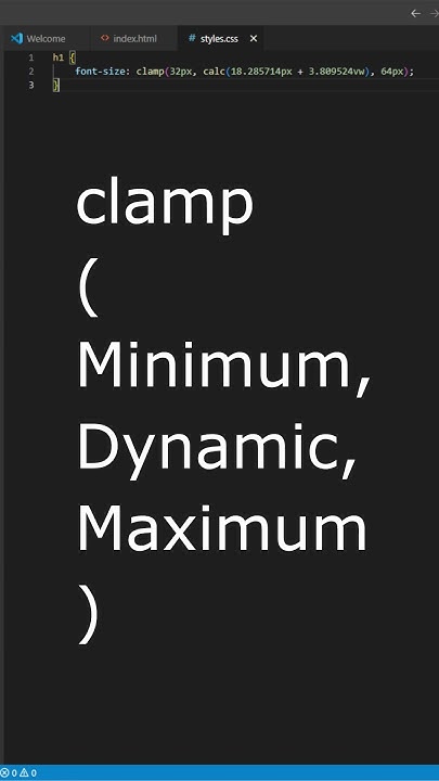 responsive font size css calculation using clamp() #html #css #csstutorial #cssclamp - YouTube