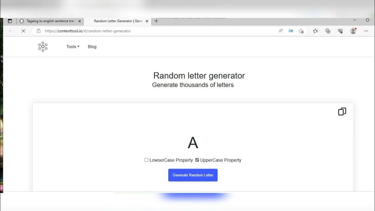 How to Use Random Letter Generator on Contenttool.io - YouTube