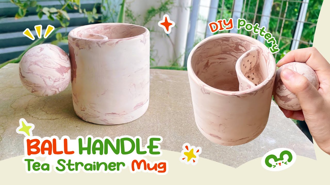 Making Ball Handle Tea Strainer Mug | DIY Pottery - YouTube