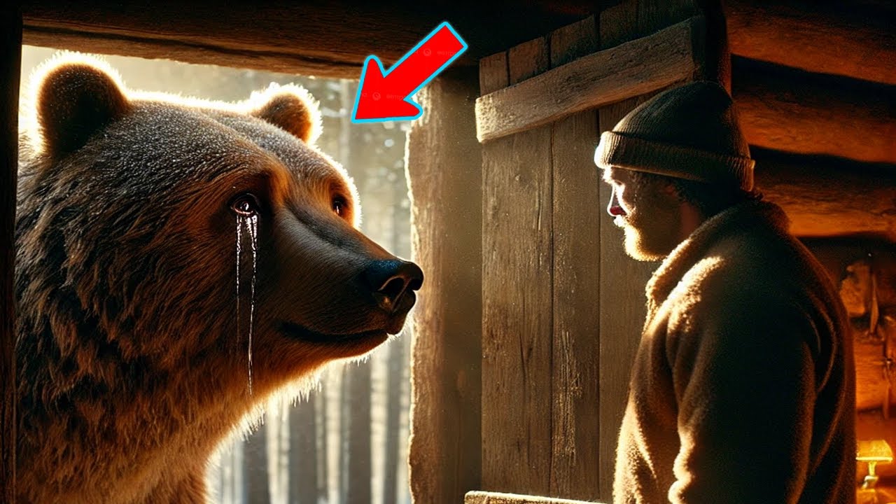A crying bear cub and its 3 cubs knocked on a man's door, the scene ...
