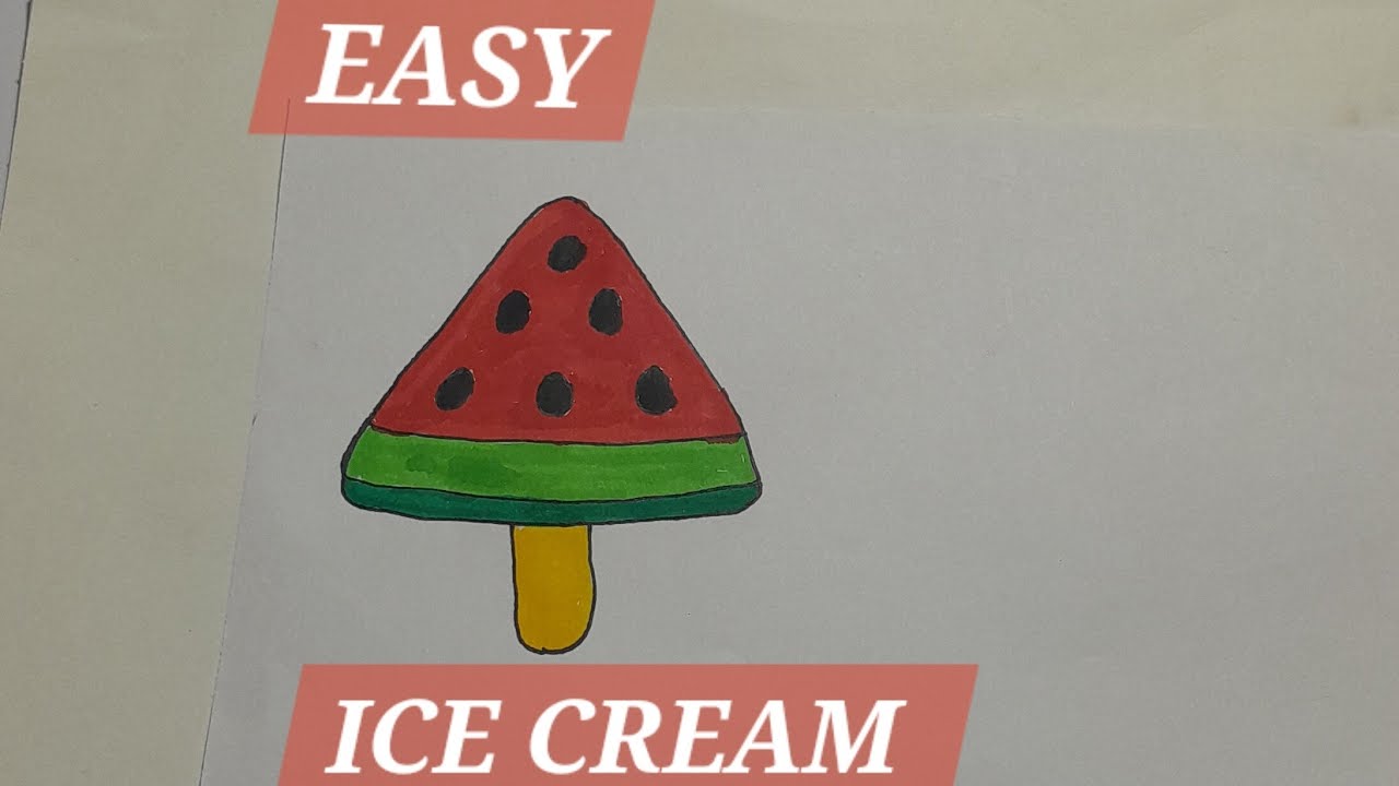 How to draw Watermelon ice cream easy step by step #art #drawing # ...