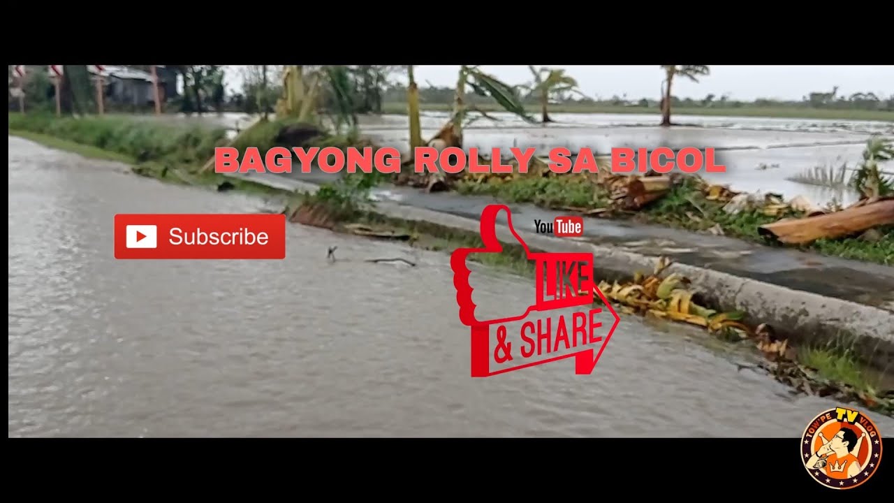 Bagyong rolly sa bicol - YouTube