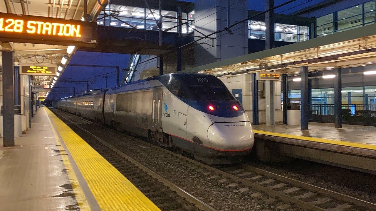Amtrak & MBTA Commuter Rail Early Morning Northeast Corridor Action @ Route 128 (2/14/23) - YouTube