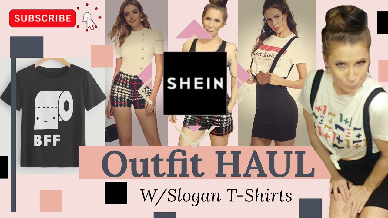 SHEIN Outfit HAUL! *Funny😂 slogan t-shirts included* - YouTube