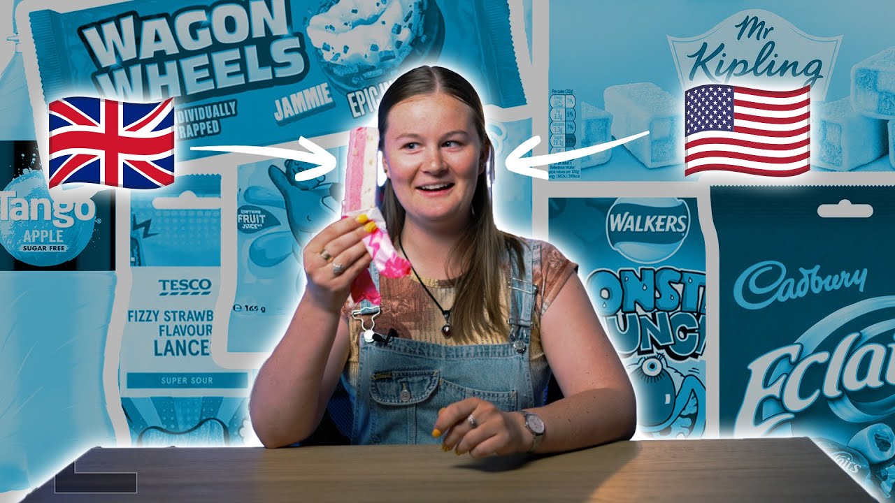 An American tastes tests different BRITISH snacks - YouTube
