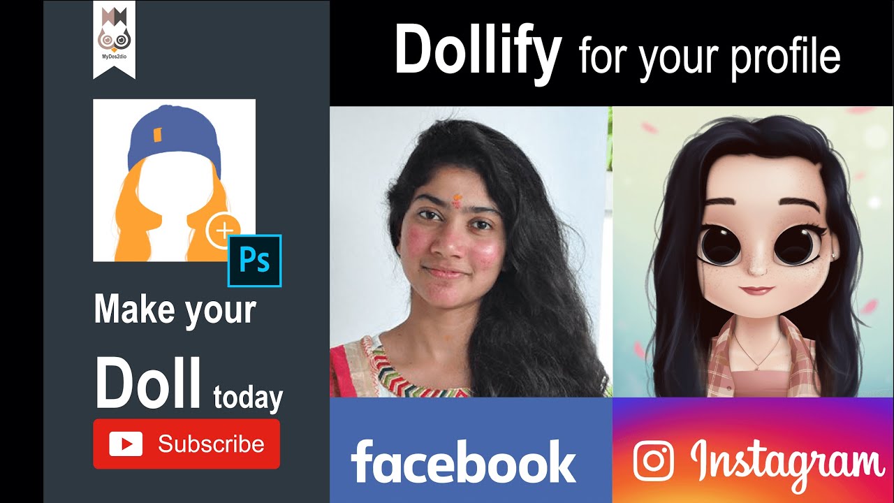 How to Create a Doll Character for FB/Instagram | Dollify App - YouTube