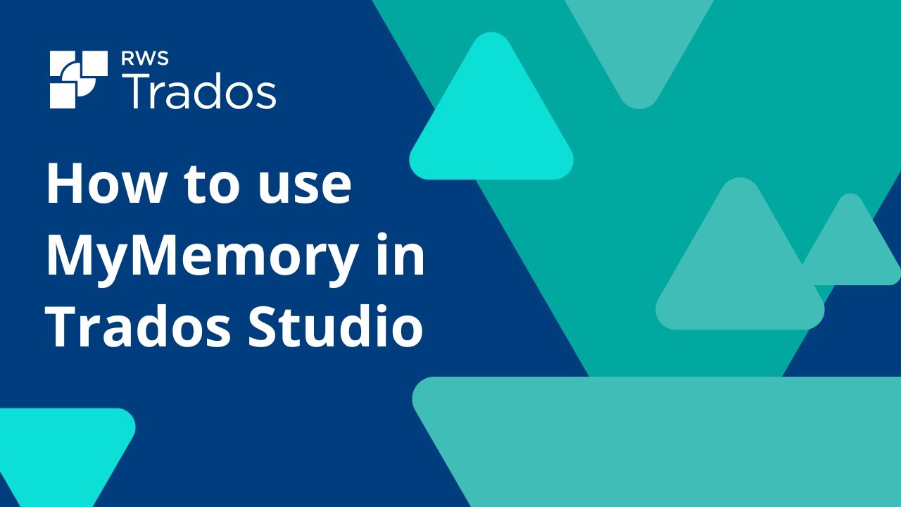 How to use MyMemory in Trados Studio - YouTube