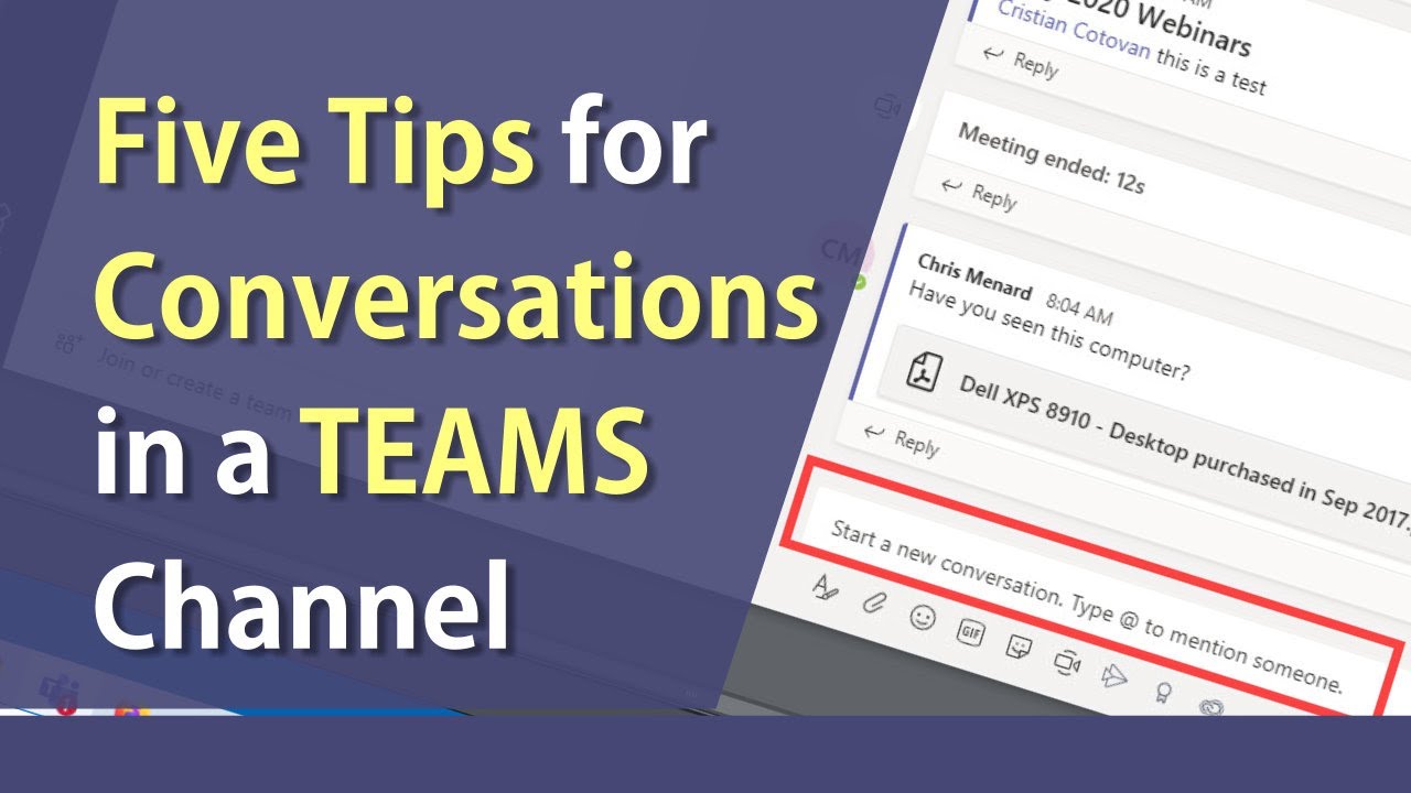 Conversations in Microsoft Teams - five tips by Chris Menard - YouTube