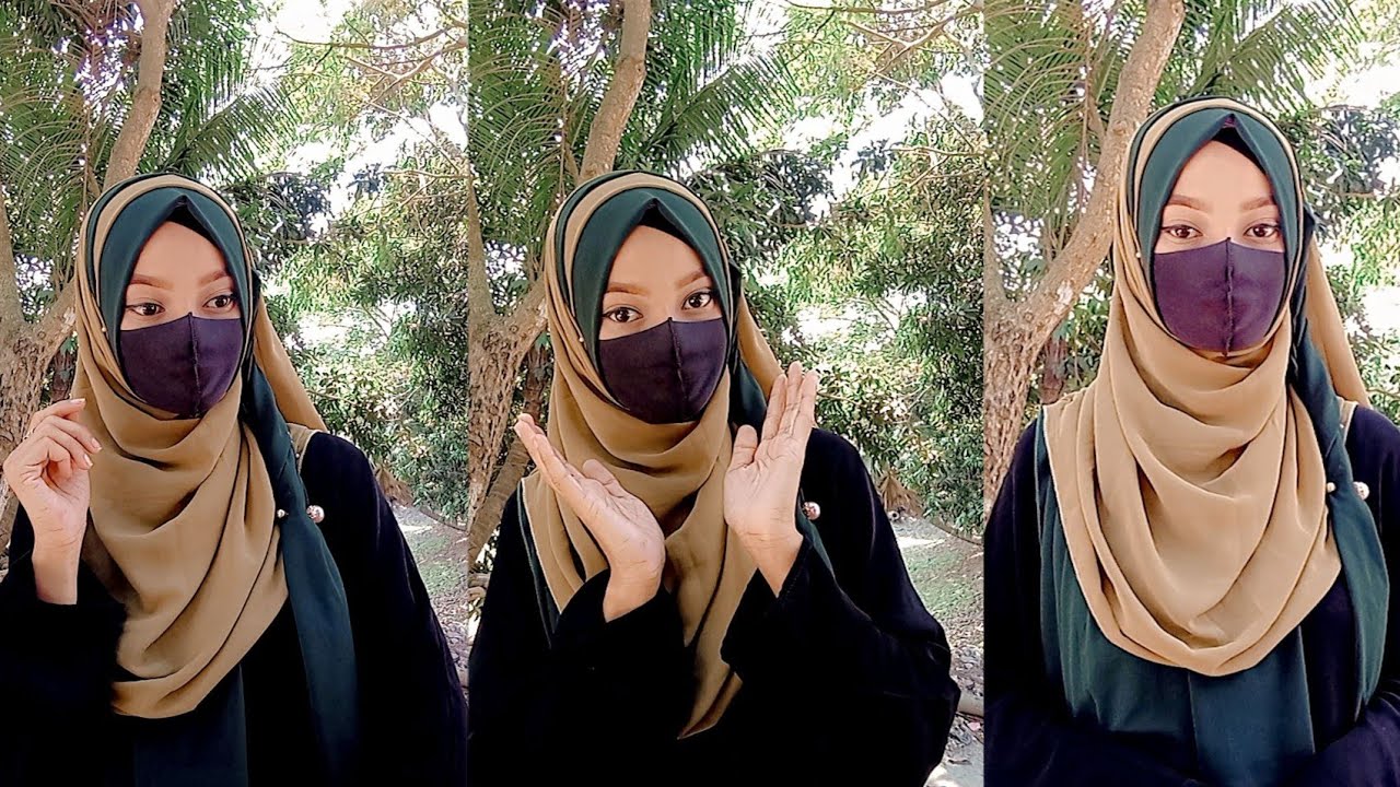 Double orna hijab tutorial || 2ta diye hijab tutorial ||full coverage ...