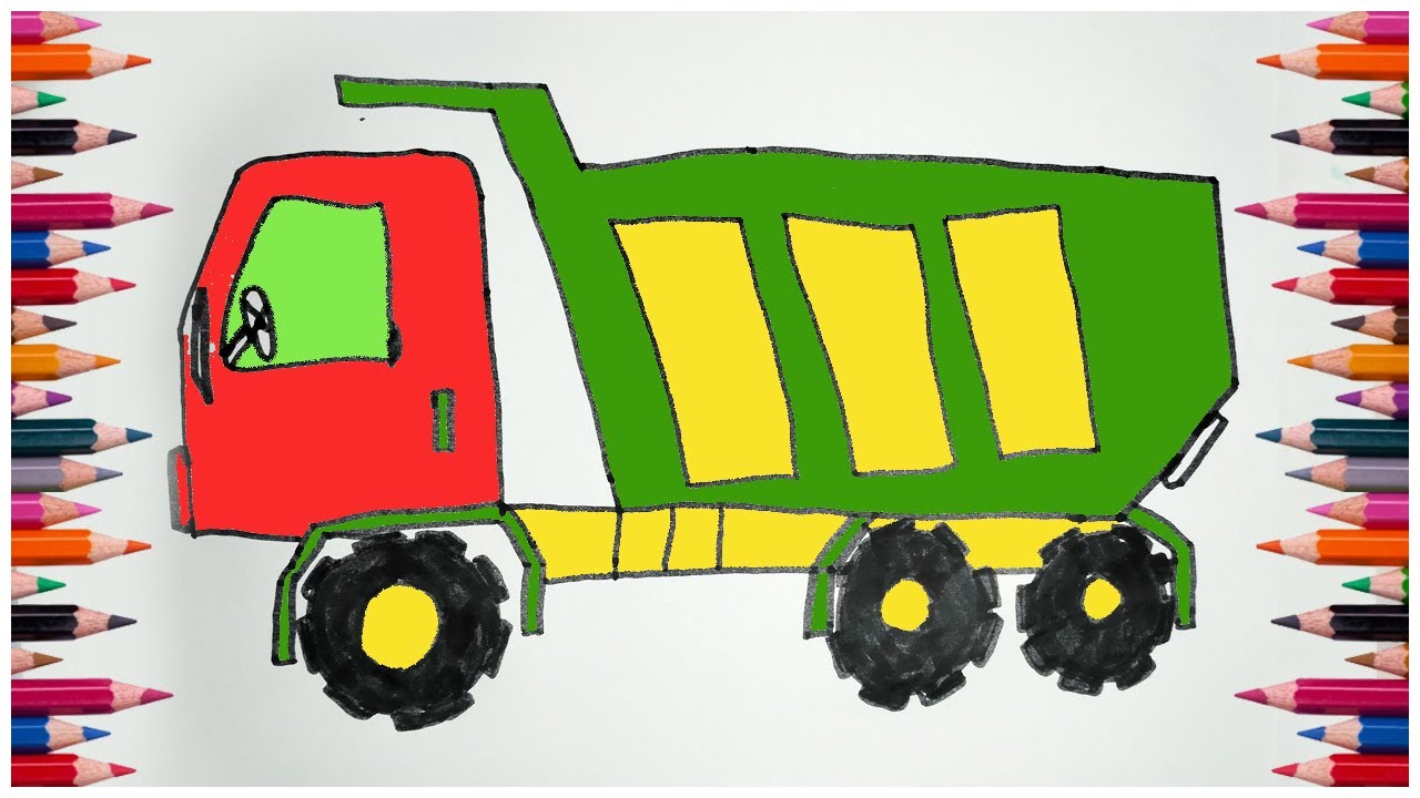 How to draw a truck easy step by step for kids | beginners | children ...