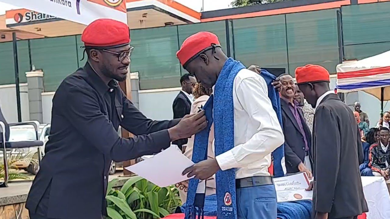 Bobi Wine Awarding Certificates To First Graduates From The NUP School ...