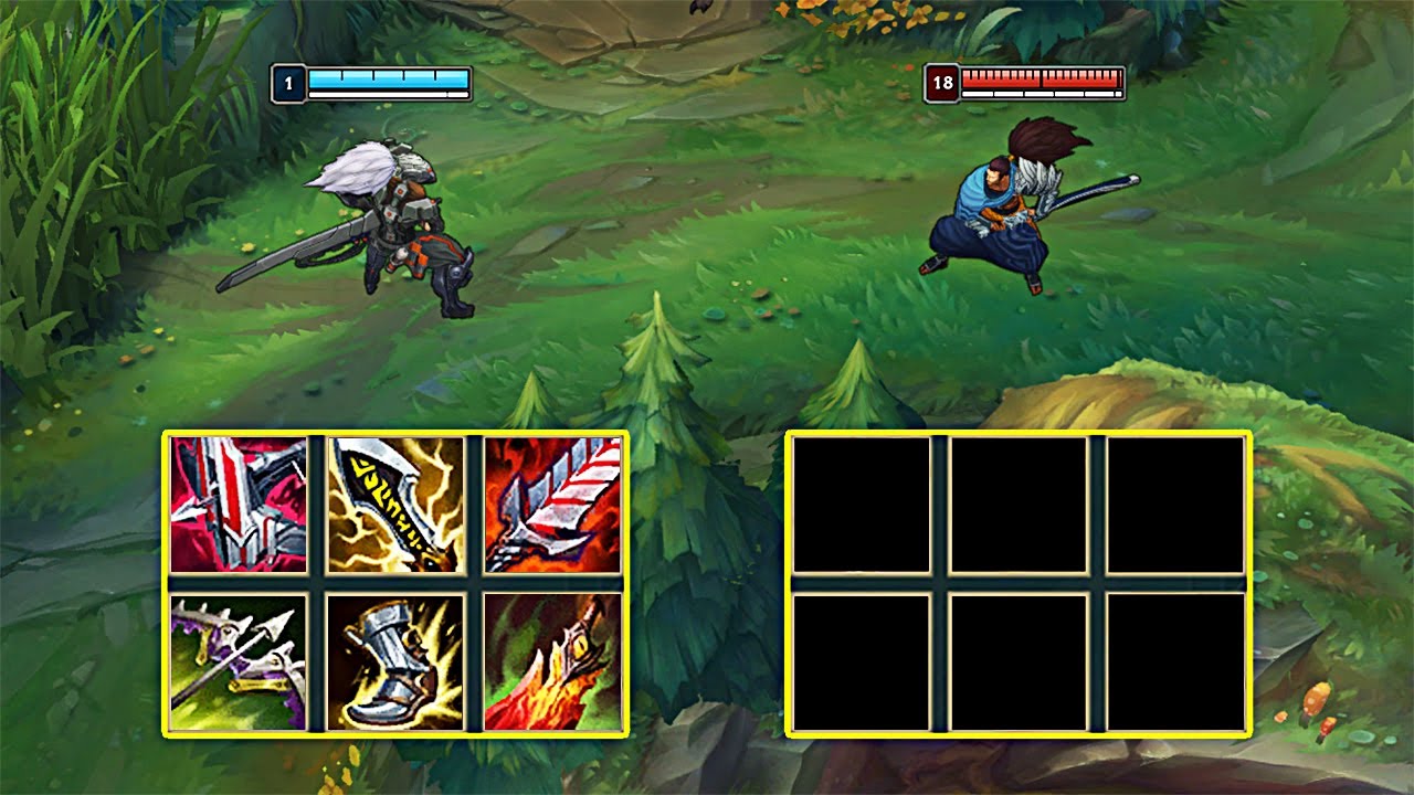 LEVEL 1 YASUO SIX ITEMS vs LEVEL 18 YASUO ZERO ITEMS - YouTube