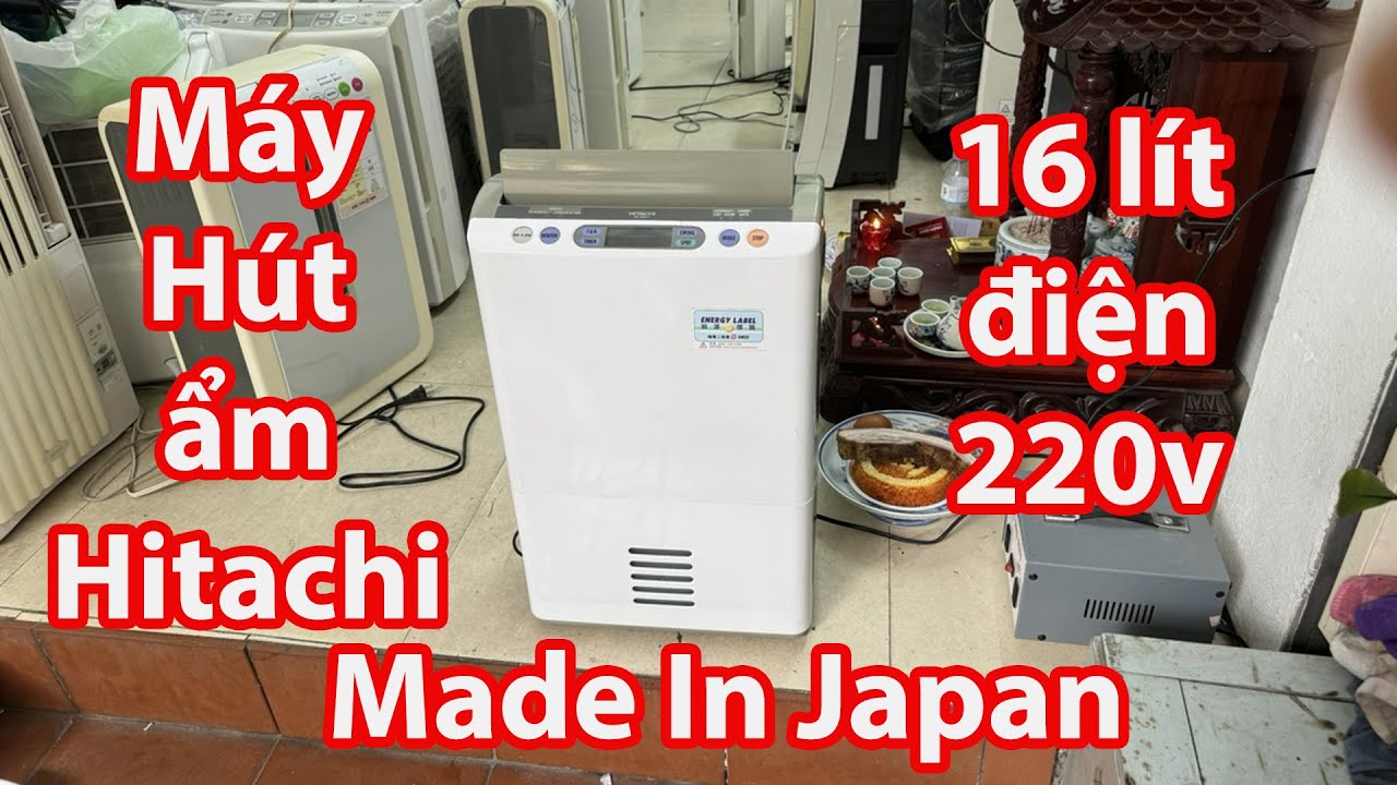 Máy hút ẩm hitachi 16 lít điện 220v hàng tuyển dùng phòng 40m2 - YouTube