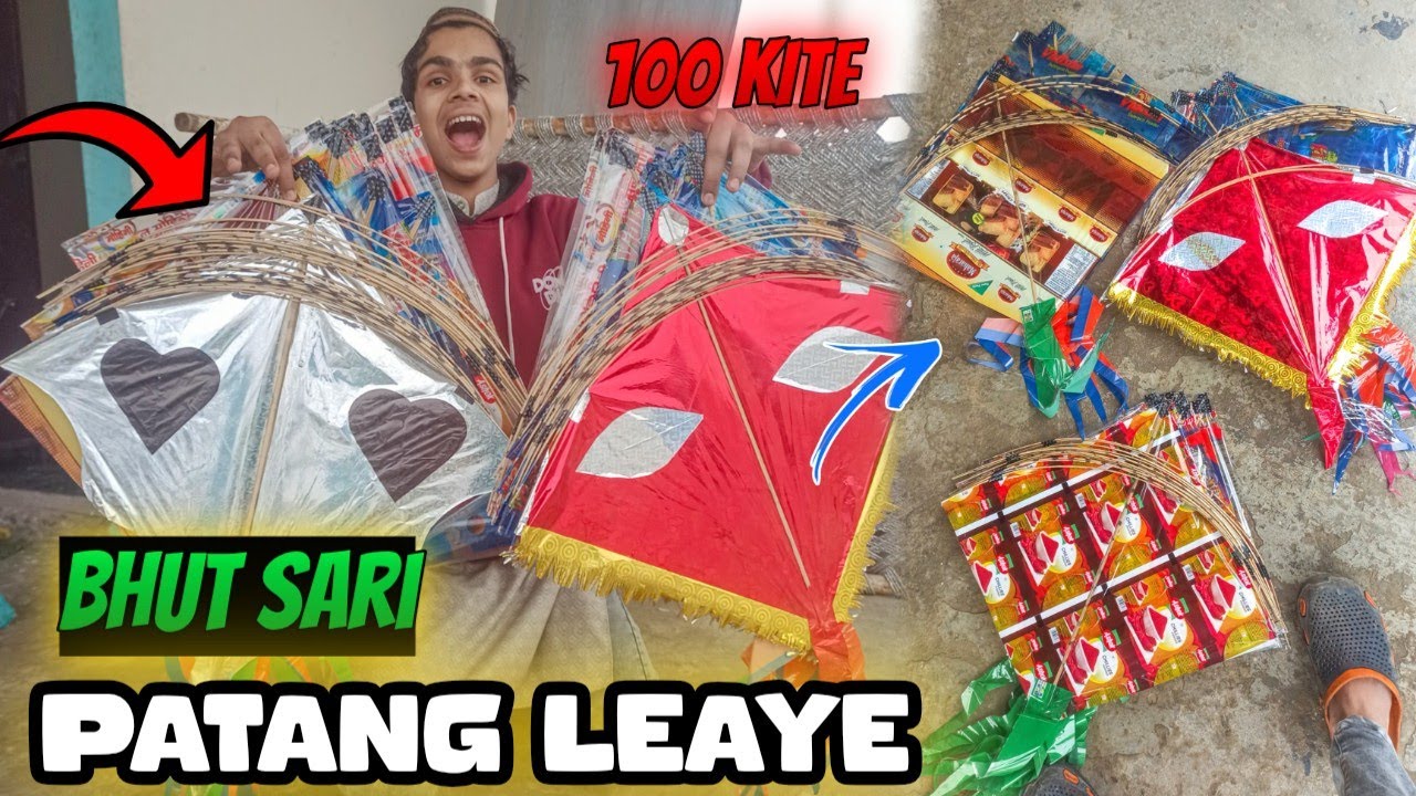 UNBOXING And REVIEW 100 KITES ll Lkah ki patang leaye 😱😱 - YouTube