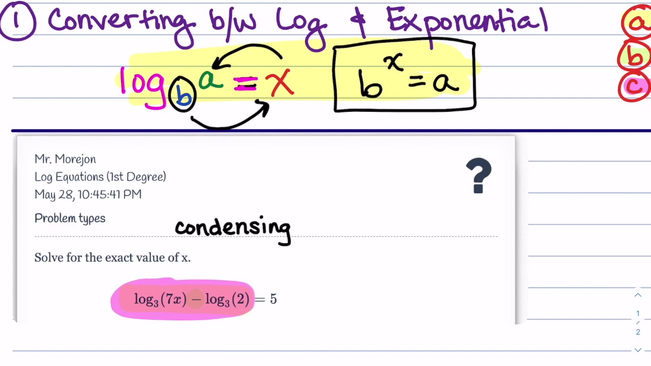 IM3: Solving Log Equations (Intro) - YouTube