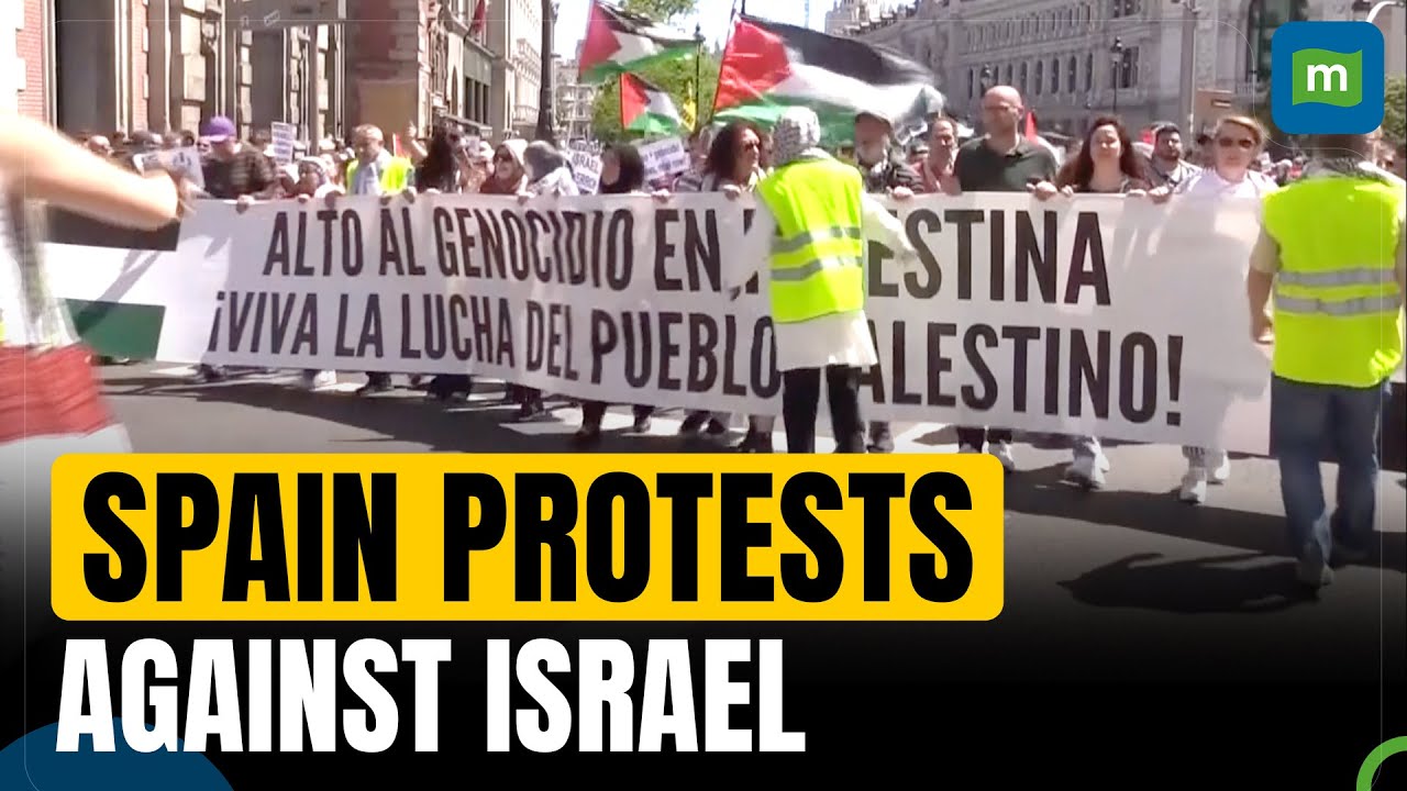 Spain Protesters Call For The End Of The Arms Trade With Israel - YouTube