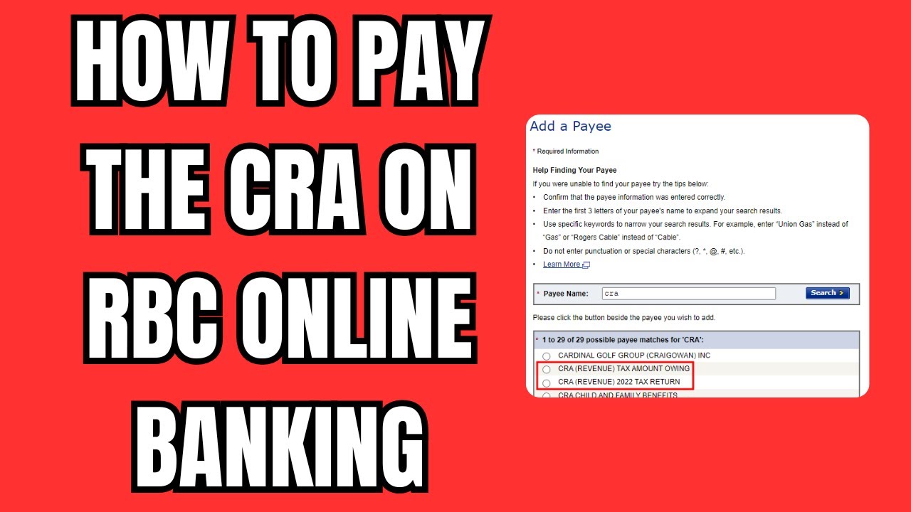NEW! How to Pay CRA on RBC Online Banking 2025 | Step by Step Guide - YouTube