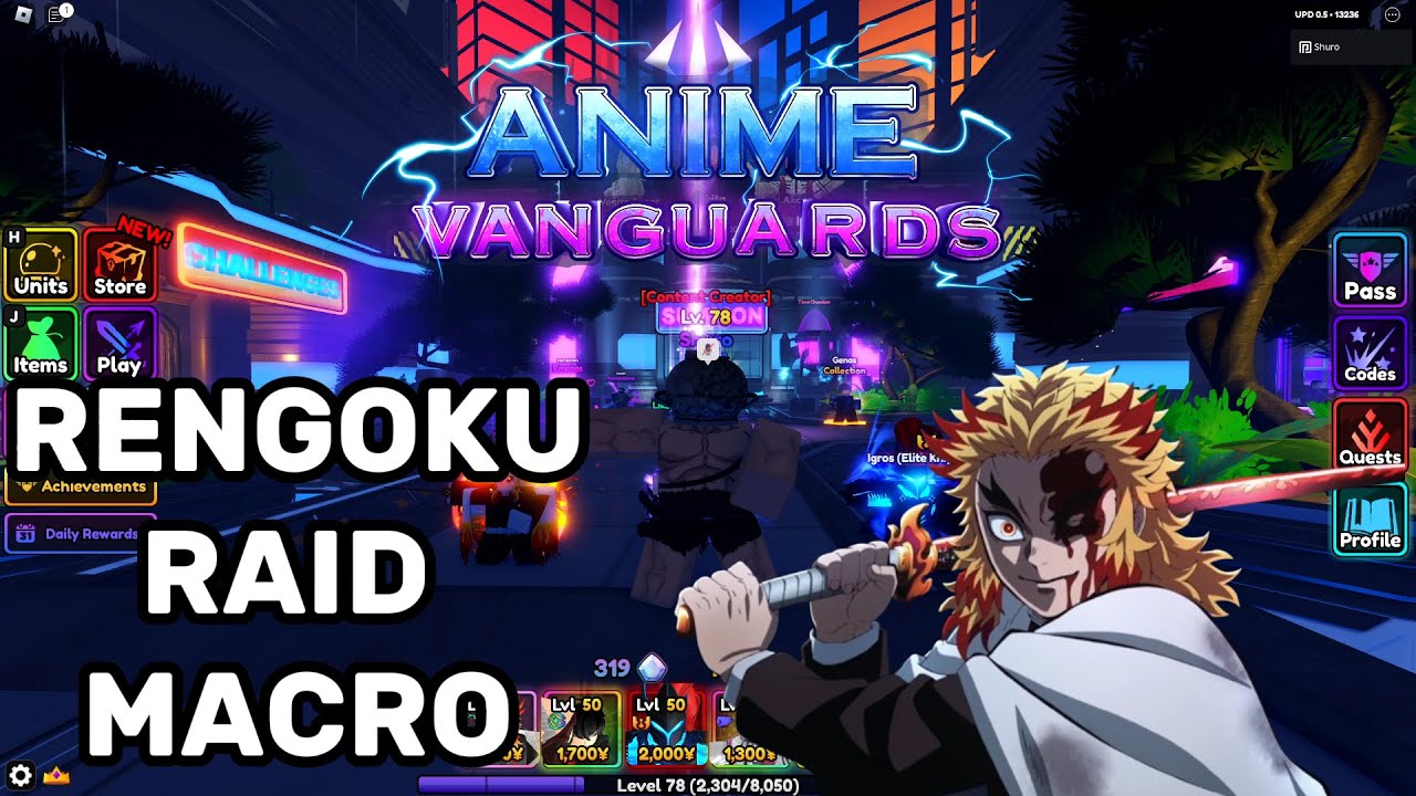 Anime Vanguard Rengoku Act 4 TinyTask Macro (BEST ONE OUT) - YouTube