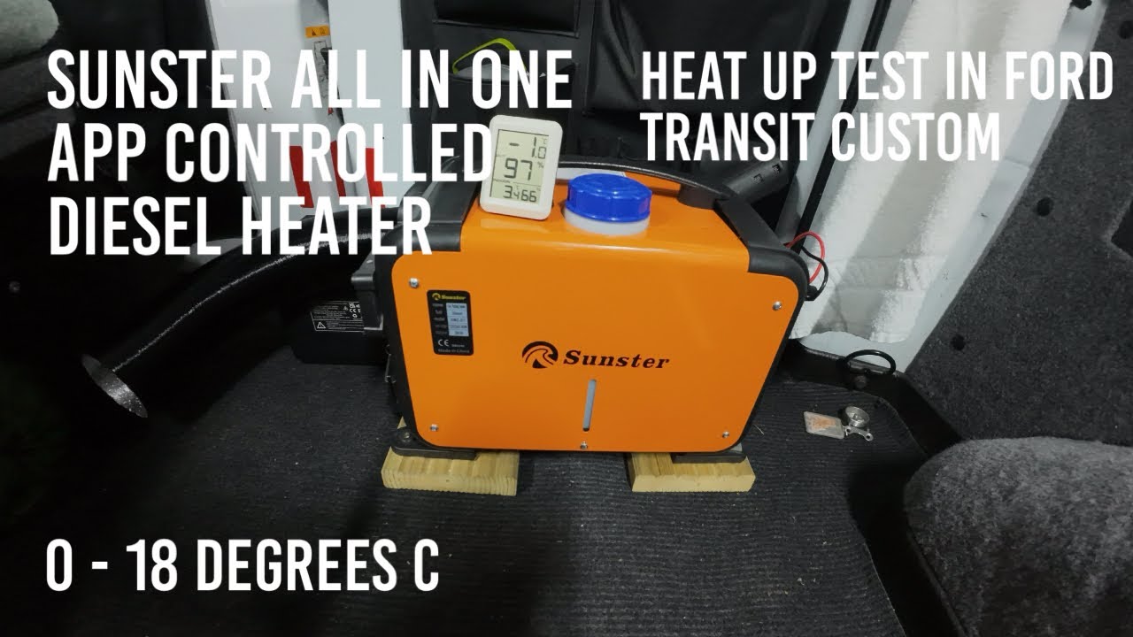 SUNSTER All in One App Controlled Diesel Heater - Heat up test 0-18 ...