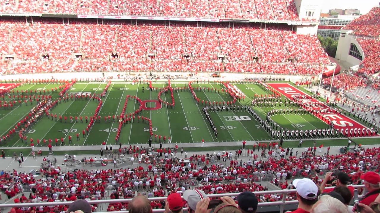 OSUMB 9 7 2013 QUAD Script Ohio with 600 Alumni Band Members OSU vs SD ...