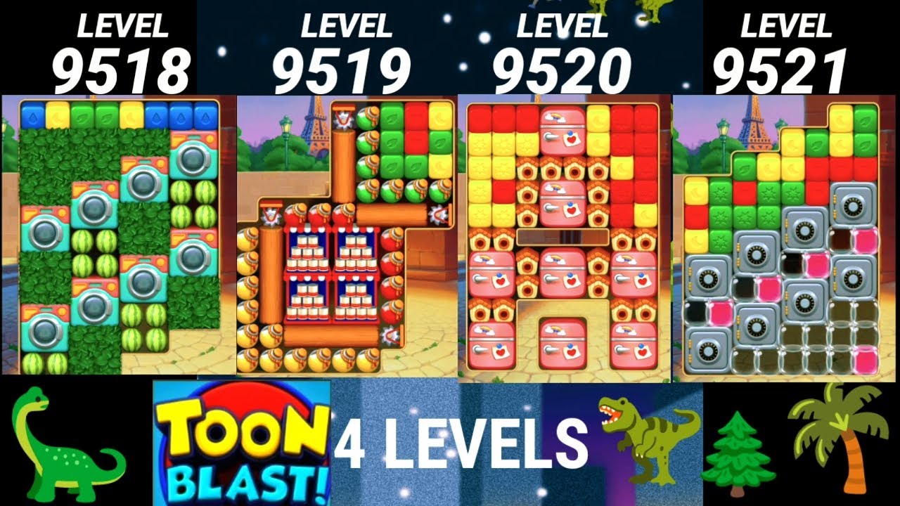 Toon Blast 9518|9519|9520|9521|=4 Levels🦕|toon blast walkthrough🦖 - YouTube