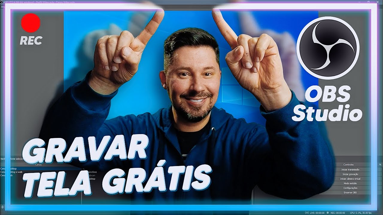 Como gravar a tela do PC com OBS STUDIO | Videoaula, Tutorial, Gameplay - YouTube