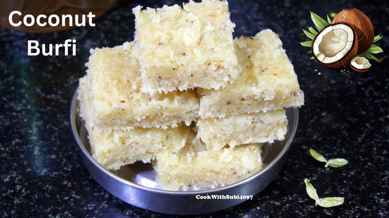 தேங்காய் பர்பி|Coconut Burfi Recipe in Tamil|Easy & Quick Coconut Barfi ...