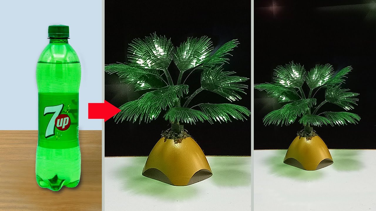 Palm Tree Made From Recycled Plastic Bottle | Art and Craft ideas ...