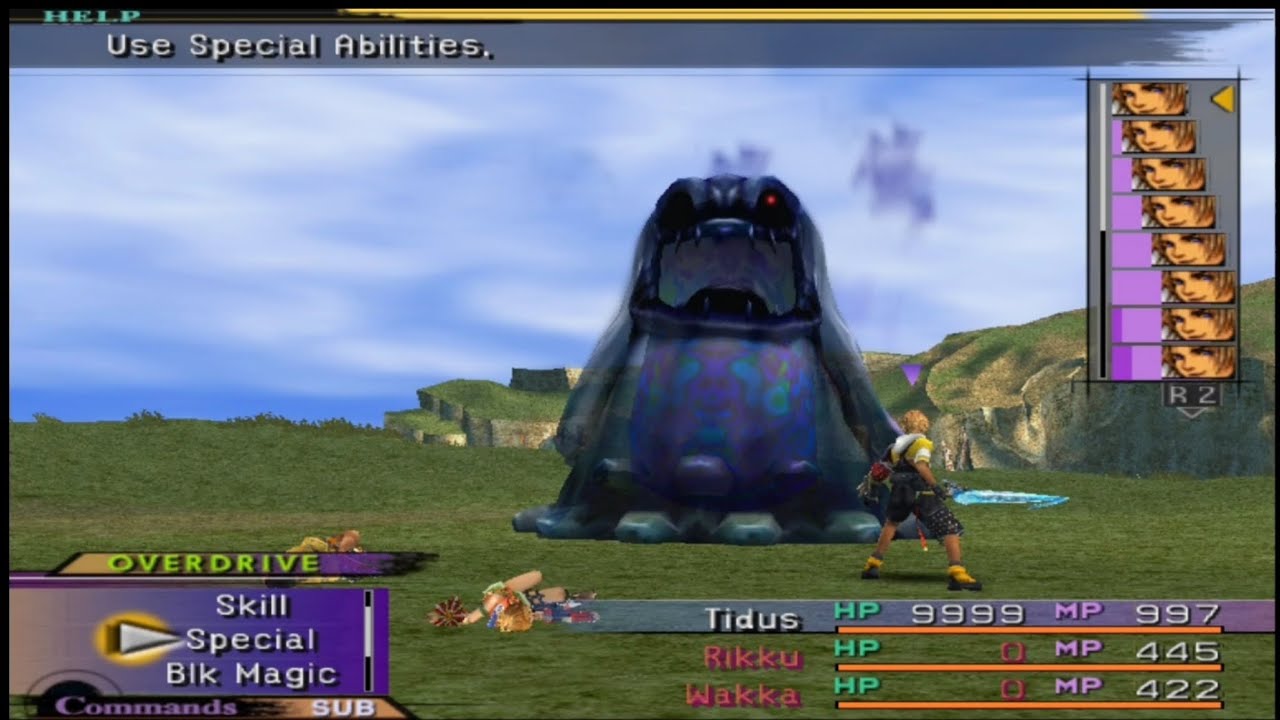 Final Fantasy X International - Jumbo Flan vs Tidus Solo (Magic Sphere ...