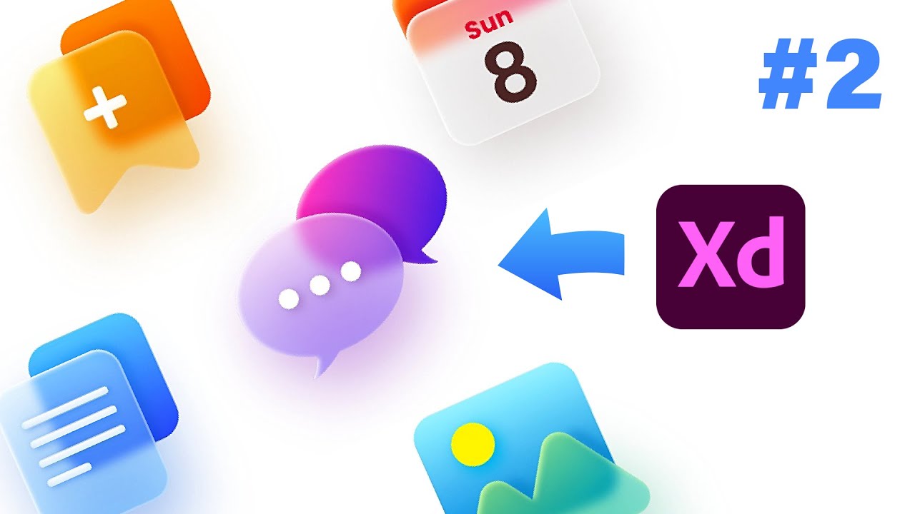 How To Make Glassmorphic Icons Episode 2 Adobe Xd Youtube