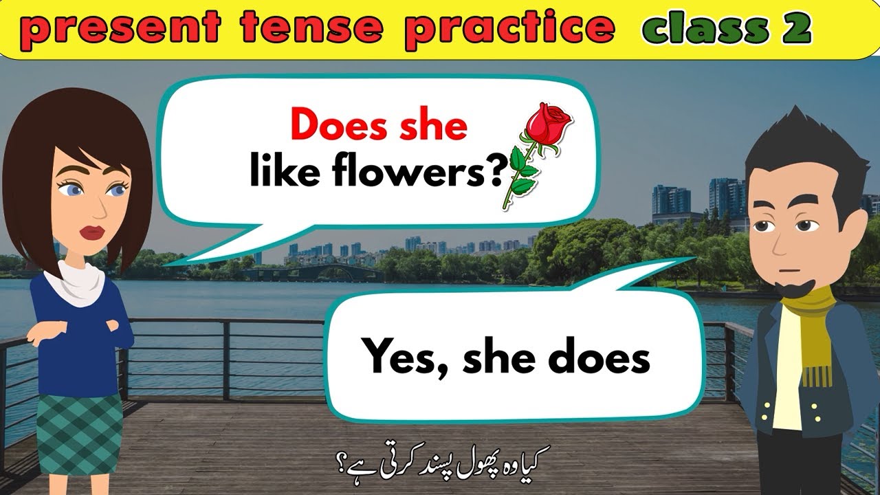 Questions and answers simple present tense conversation , English ...