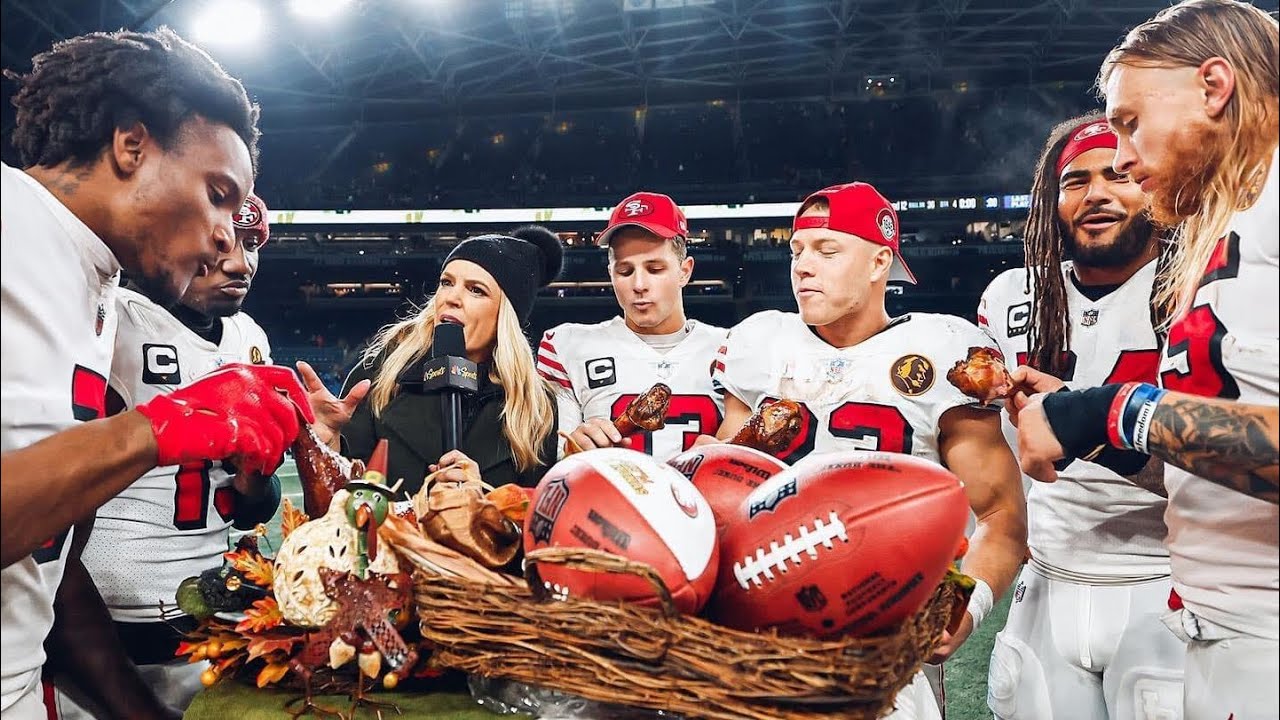 Reacting to 49ers player eat turkey leg - YouTube