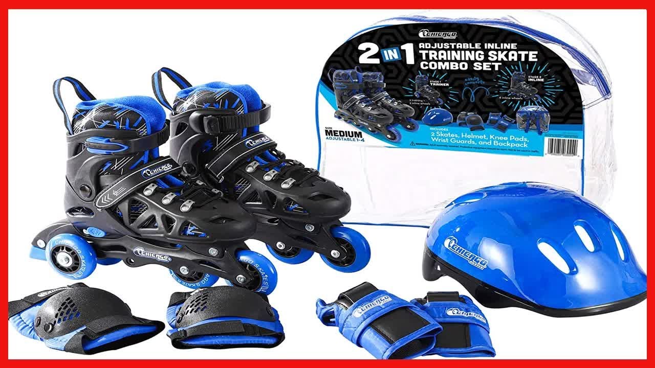 Chicago Skates Training Set Black/Blue MD (1 Little Kid - 4 Big Kid ...