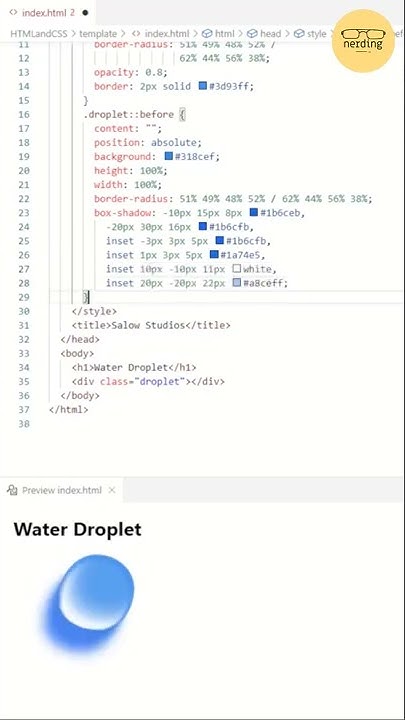 3d Water Drop Effect💧html Css Trick Shorts Tips Youtube