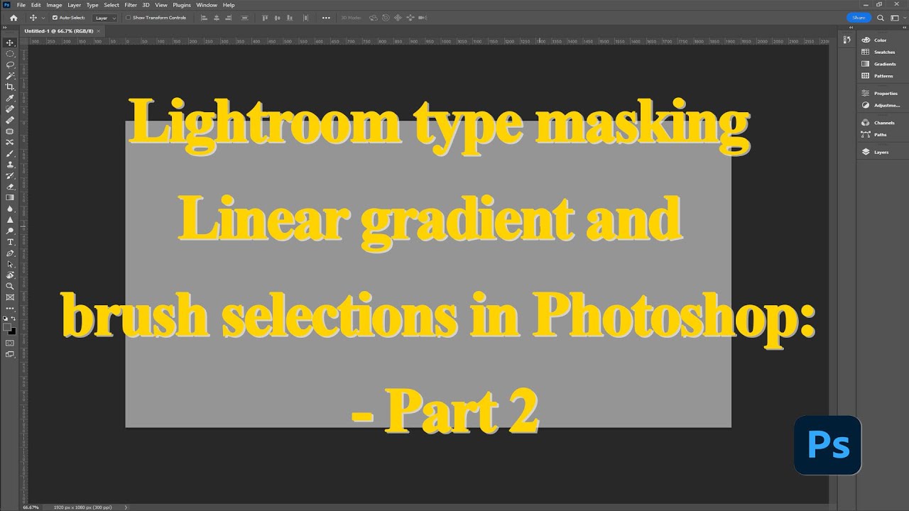 Linear gradient and brush selections in Photoshop - YouTube