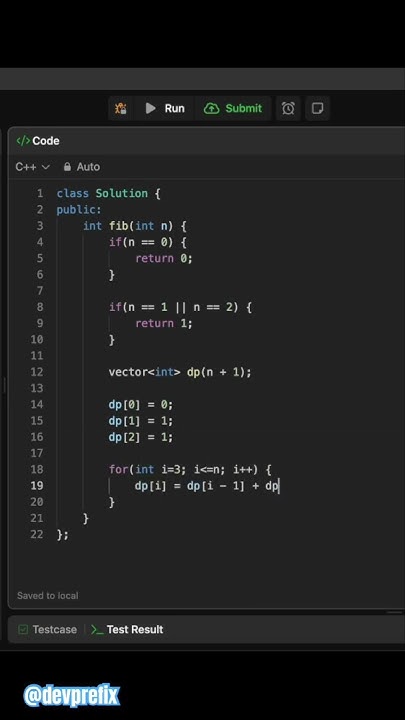 Fibonacci Number | LeetCode 509 #shorts #leetcode #dynamicprogramming - YouTube
