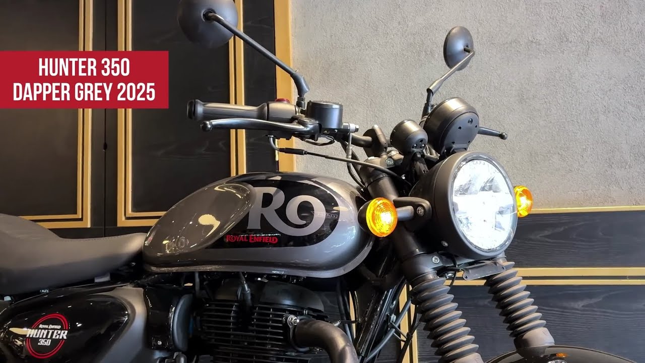 Royal Enfield Hunter 350 Updated Dapper Grey 2025_ Slipper Clutch & LED ...