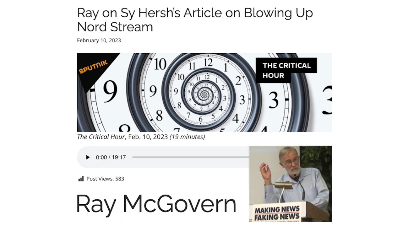 Ray McGovern Analyses Sy Hersh Report on Blowing Up Nord Stream - YouTube
