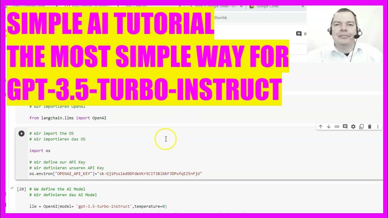 SIMPLE AI TUTORIAL - THE MOST SIMPLE WAY FOR GPT 3 5 TURBO INSTRUCT - YouTube
