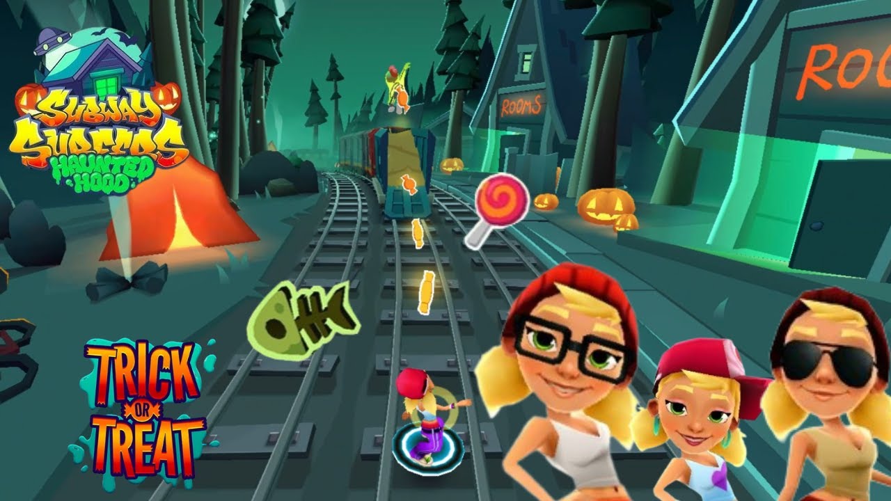 Subway Surfers haunted hood trick or treat halloween gameplay with Tricky+Tricky heart+Tricky ...