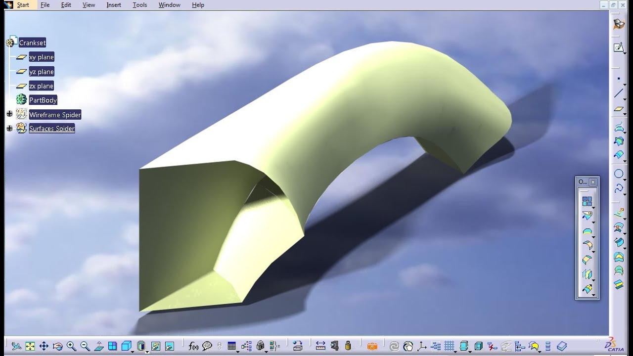 Crankset part 1 Spider part 3 - Generative Shape Design - CATIA V5 ...