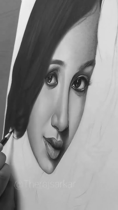 Graphite Portrait Sketch of Shreya Ghoshal By Raj Sarkar - YouTube