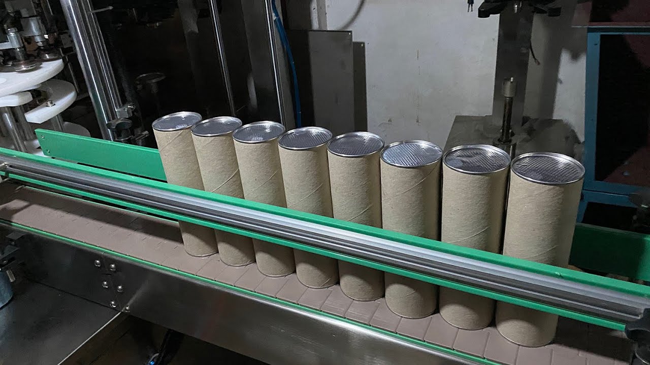 Automatic Snacks food paper can packaging line potato chips filling ...