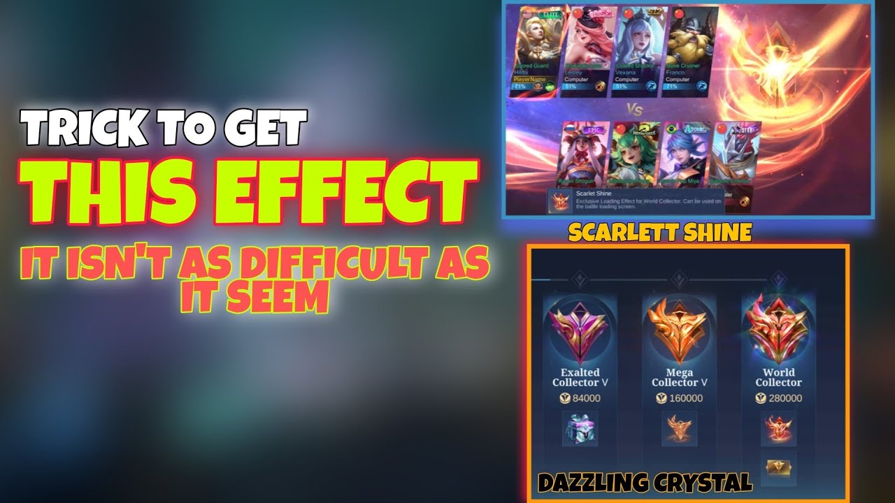How to Get SCARLET SHINE Effect in Mobile Legends - YouTube
