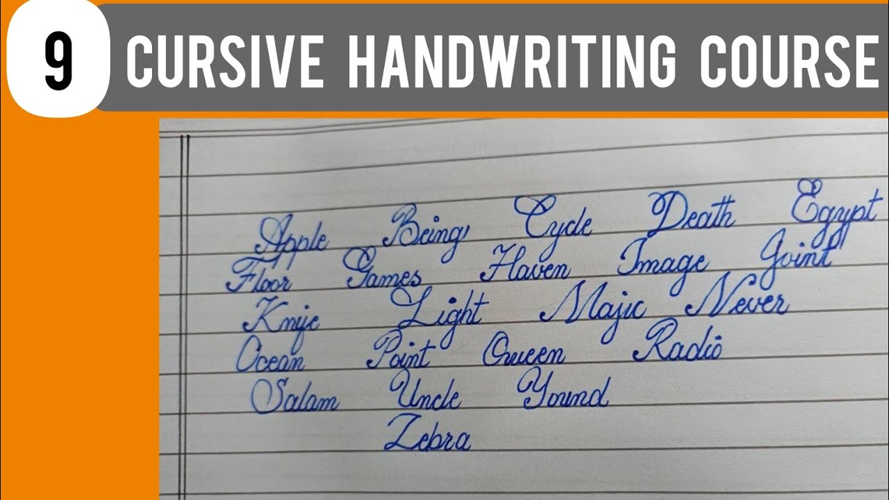Cursive handwriting course || lesson 9 || how to practice/write english ...