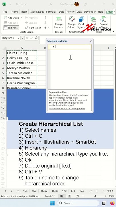 How do you create a hierarchical list in Excel? - Excel Tip and Tricks #tip #excel #shorts - YouTube